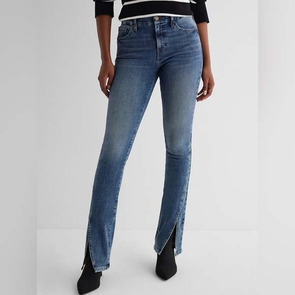 Express | Jeans | Express Mid Rise Medium Wash Twist Seam Skyscraper ...